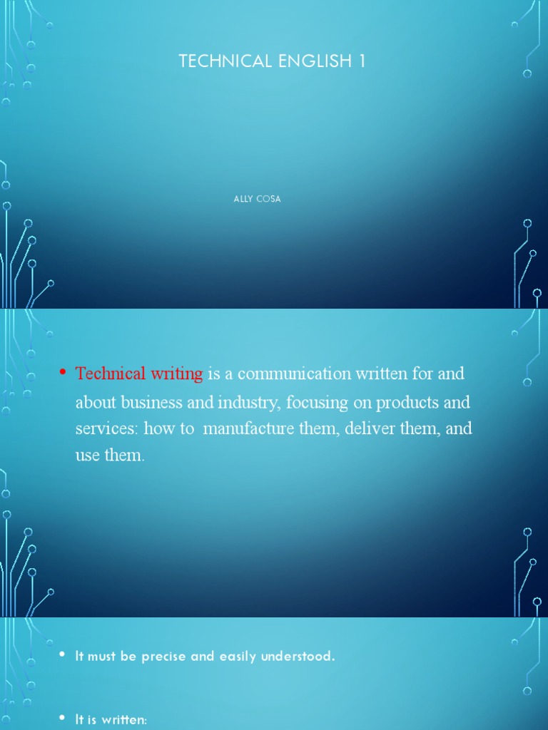Technical English 1 (Technical Report Writing and Presentation) | PDF ...