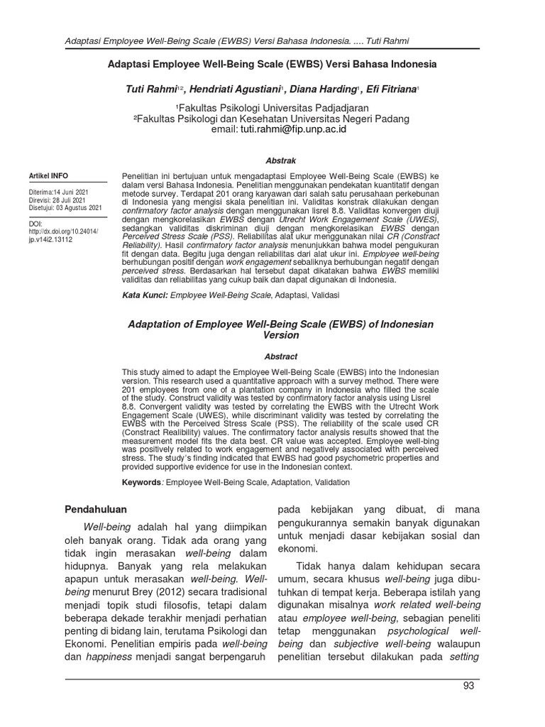 Validitas EWB | PDF | Karier & Perkembangan