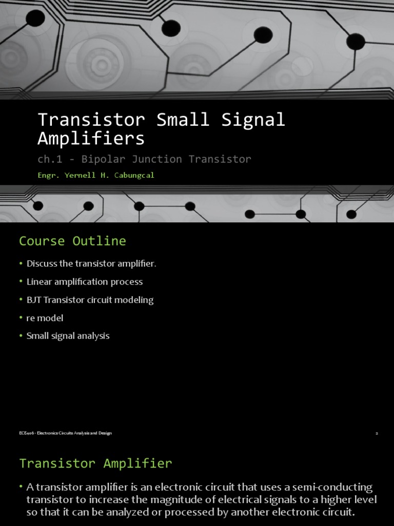 Small Signal Analysis | PDF | Bipolar Junction Transistor | Amplifier