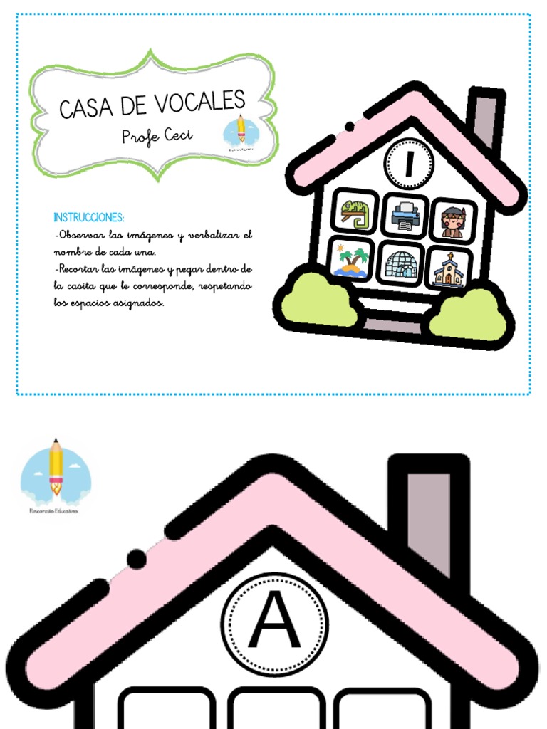 Casita de las Vocales para Recortar | PDF | Hogar, jardinería y bricolaje