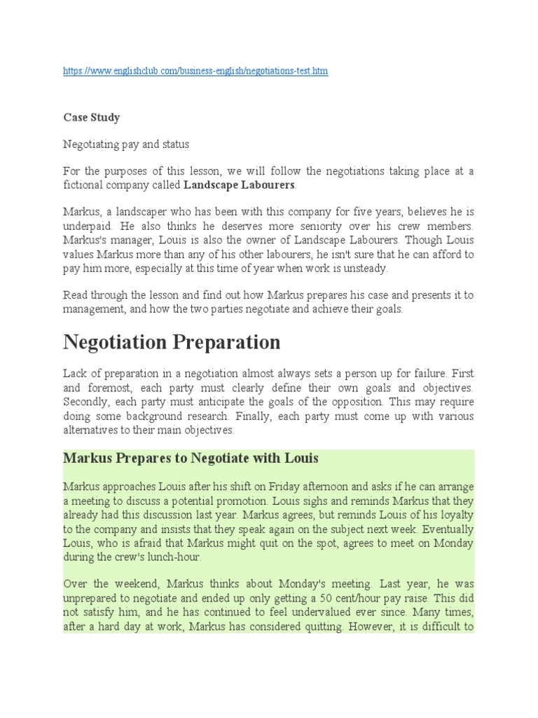 Negotiation Exercise | PDF | Negotiation | Salary