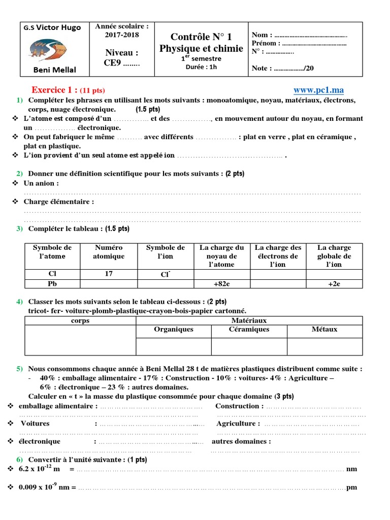 Controle 1 S1 3APIC Mod1 (WWW - Pc1.ma) | PDF