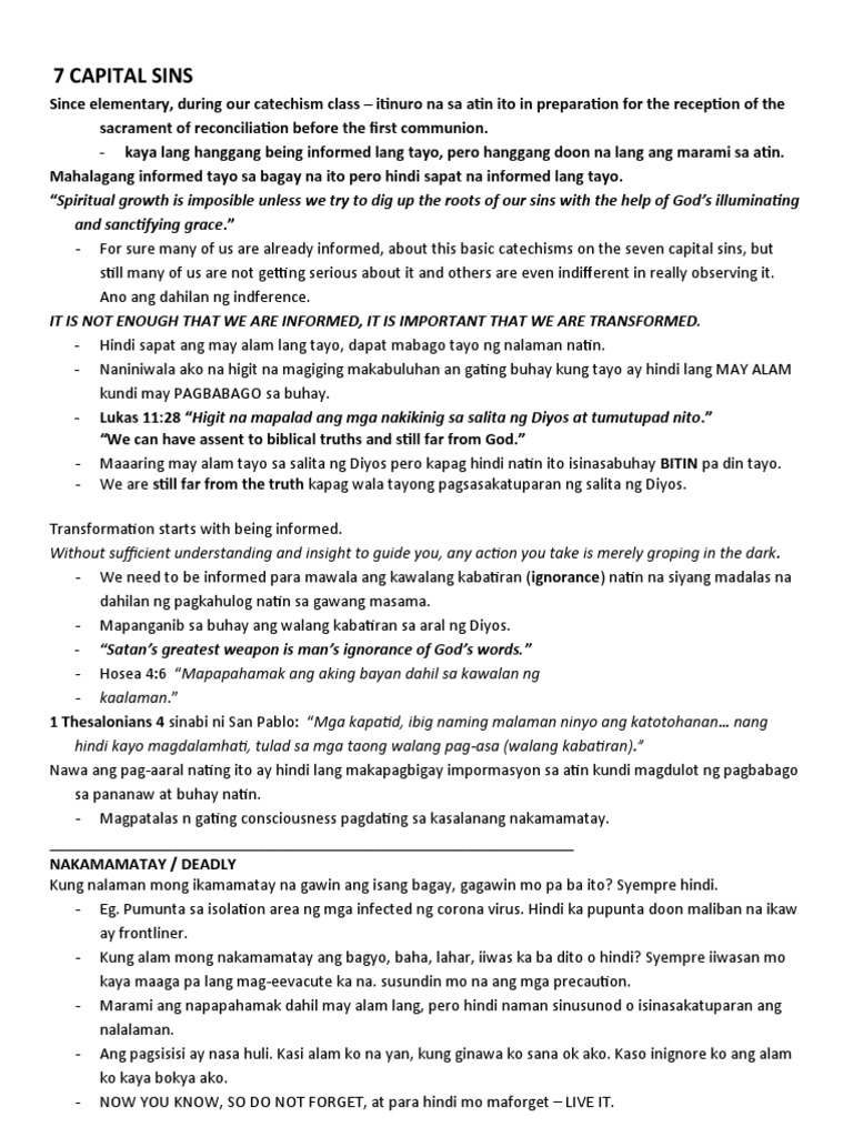 7 Capital Sins | PDF