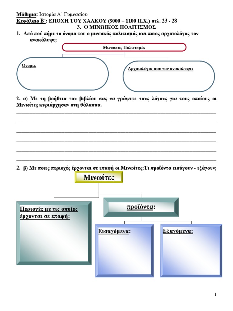 ΜΙΝΩΙΚΟΣ ΠΟΛΙΤΙΣΜΟΣ | PDF