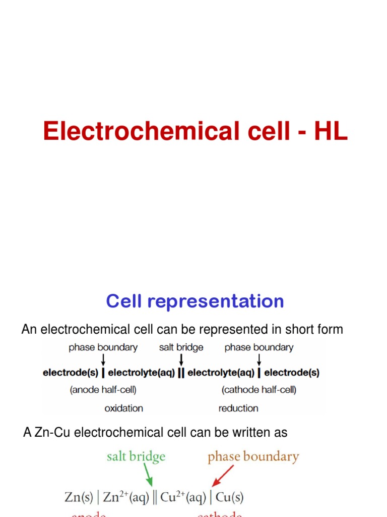 Electrochemical Cell HL | PDF | Science & Mathematics
