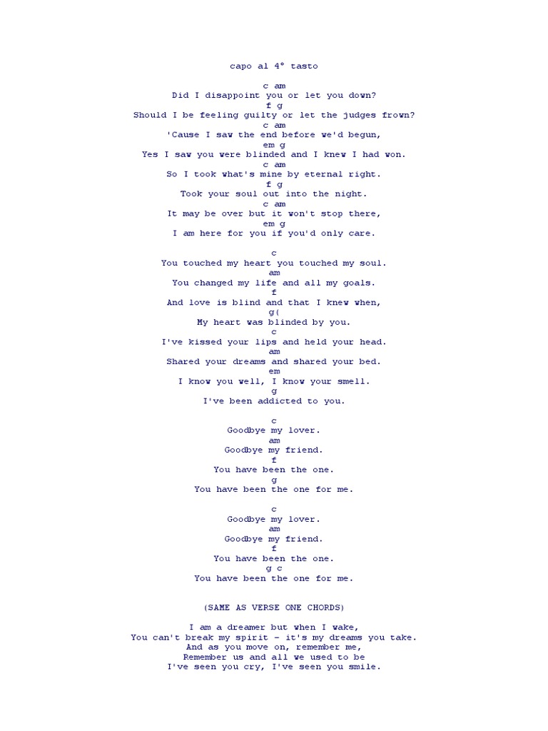 James Blunt - Goodbye My Lover | PDF | Dream