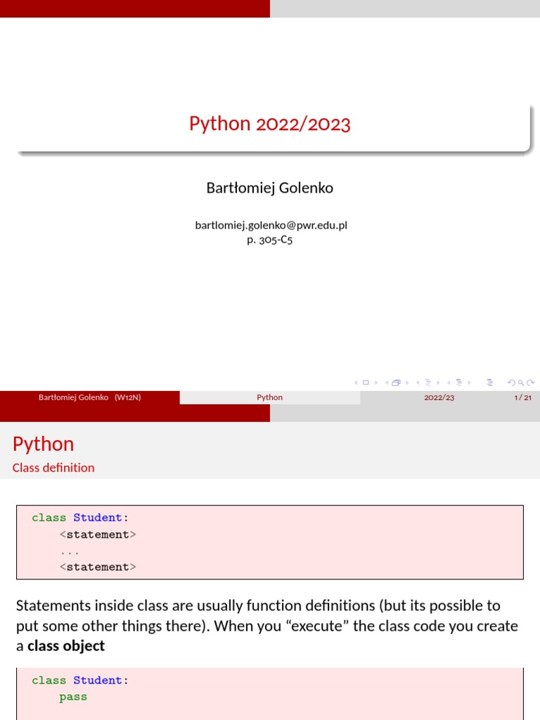 Python 03 2022 | PDF | Class (Computer Programming) | Information ... Python 03 2022 | PDF | Class (Computer Programming) | Information ...