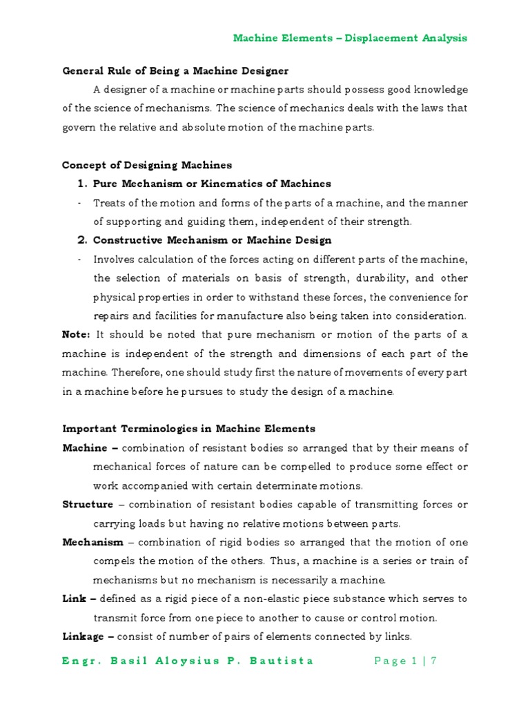 Analysis of Linkage Mechanisms: Tracing Paths of Points Through Four-Bar Linkage Displacement ...