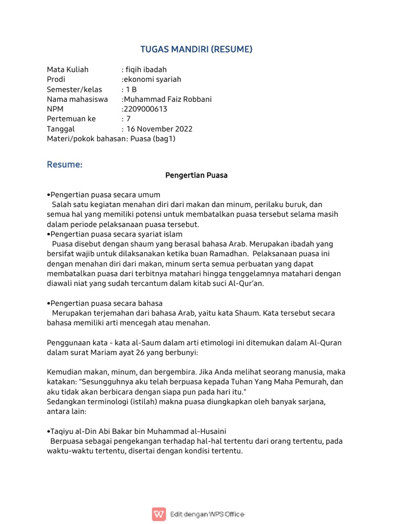 Template Tugas Mandiri | PDF