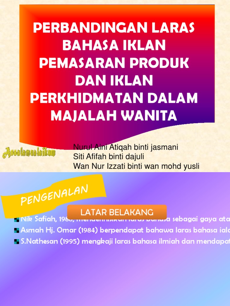Perbandingan Laras Bahasa Iklan Produk Dan Perkhidmatan | PDF