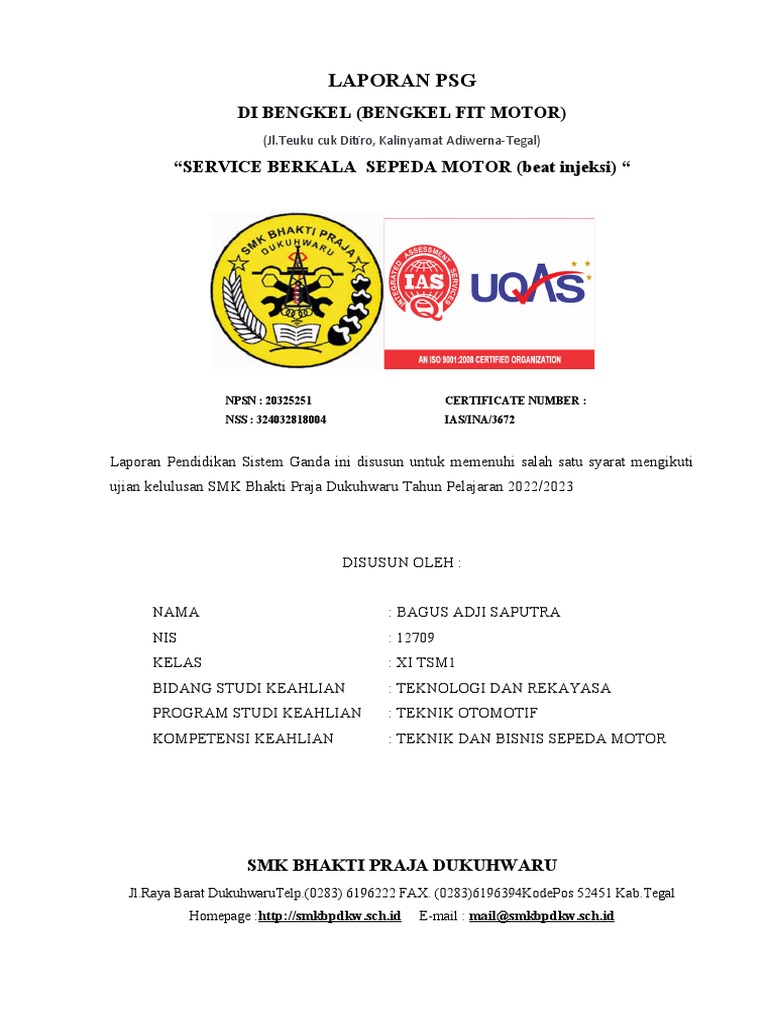 Contoh Laporan PSG | PDF