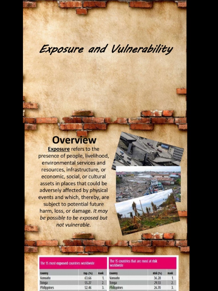 Exposure and Vulnerability (DRRR) | PDF