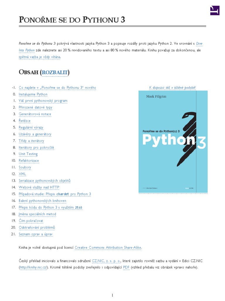 Ponorme Se Do Pythonu 3 | PDF