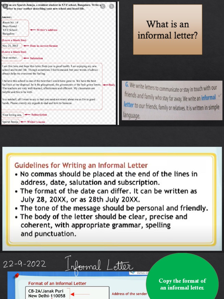 Informal Letter Writing Grade 5 WK 1 2022 | PDF