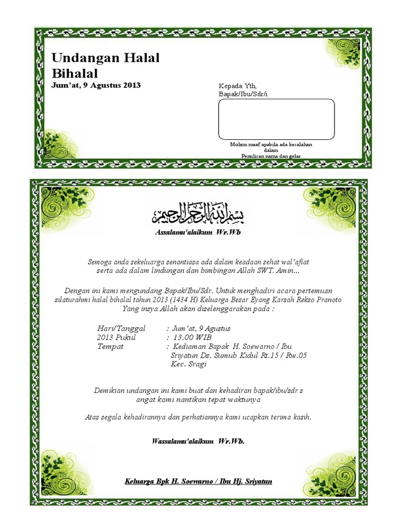 Undangan Pertemuan Keluarga | PDF