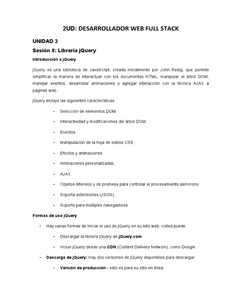 S8 - Guia de Contenido | PDF | J Query | Script Java S8 - Guia de Contenido | PDF | J Query | Script Java