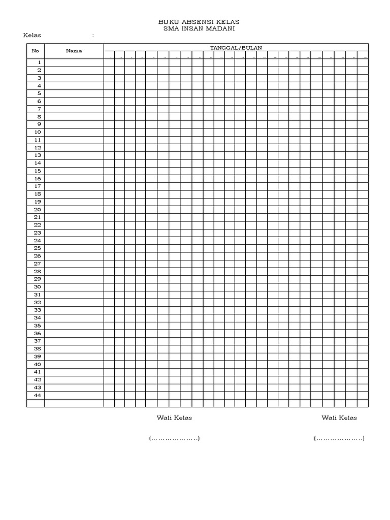 Buku Absensi Kelas | PDF