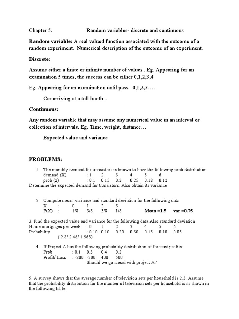 Randomvariable Theoretical Distribution | PDF | Teaching Mathematics | Poisson Distribution