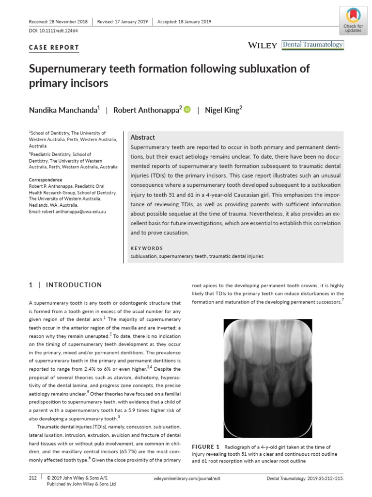 Jurnal Supernumerary Teeth JR RKG - Nizami Insani Amri | PDF