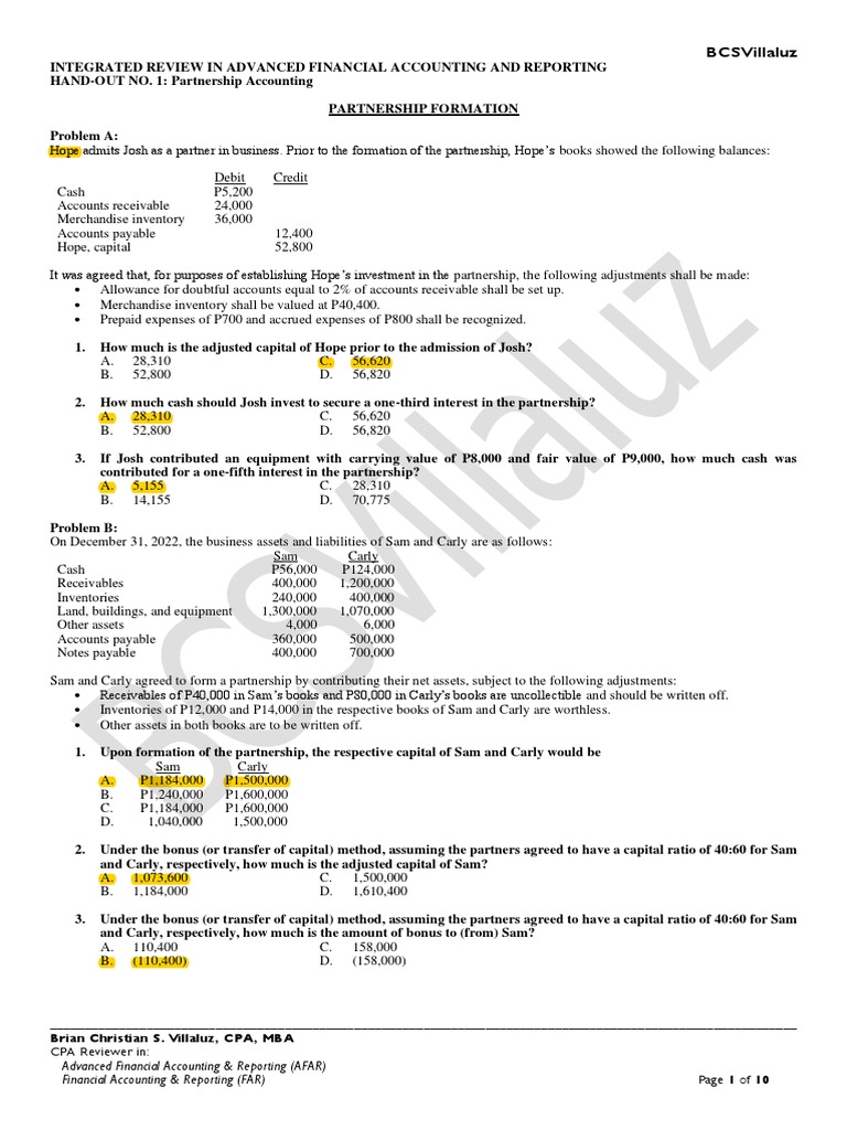 1 Partnership Accounting | PDF