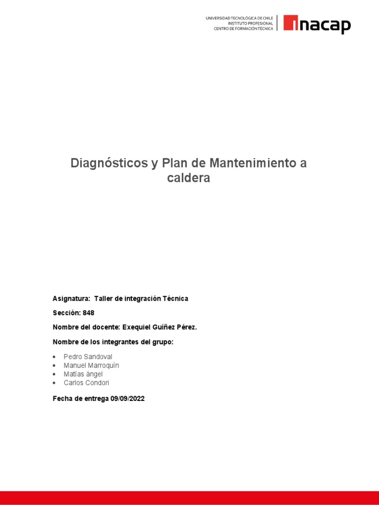 Plan Mantenimiento Caldera11 | PDF