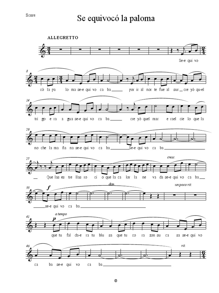 Se Equivoco La Paloma La Menor | PDF