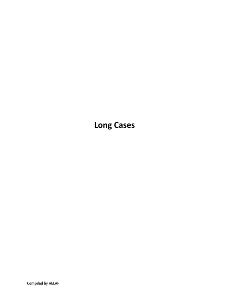 Long Cases A | PDF | Thyroid | Esophagus