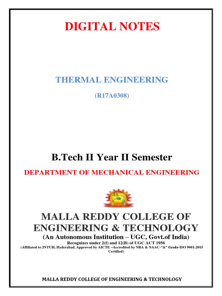 I C Engine - Notes | PDF | Internal Combustion Engine | Engines