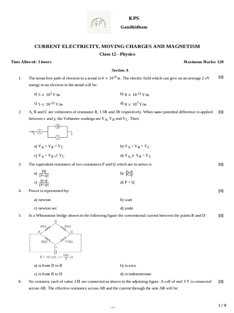 Question 580417 | PDF | Magnetic Field | Electrical Resistance And ...