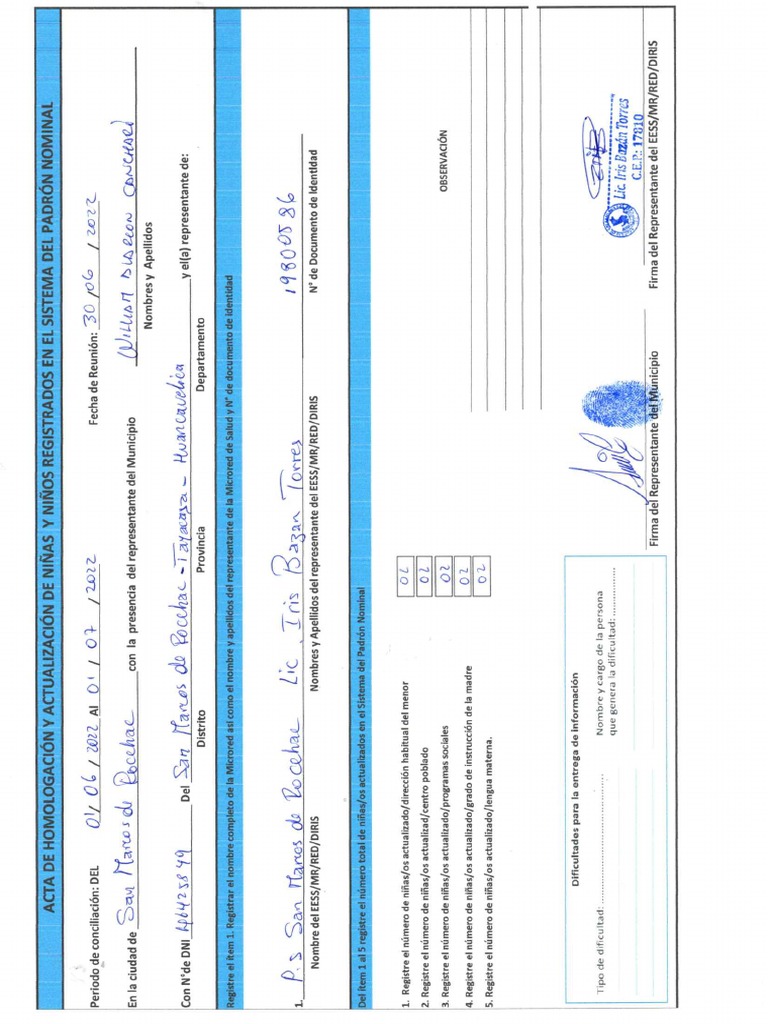 Acta de Homologacion | PDF