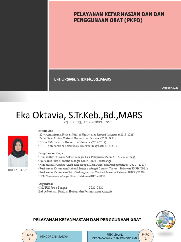 Pertemuan 12 PKPO (Pelayanan Kefarmasian Dan Penggunaan Obat) Oleh Eka Oktavia, S.TR - Keb.,Bd ...