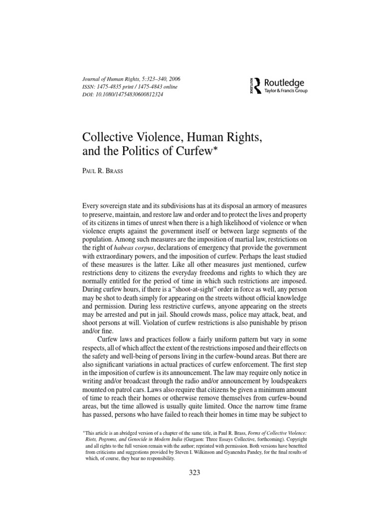 Paul Brass - Collective Violence, Human Rights, and The Politics of ...