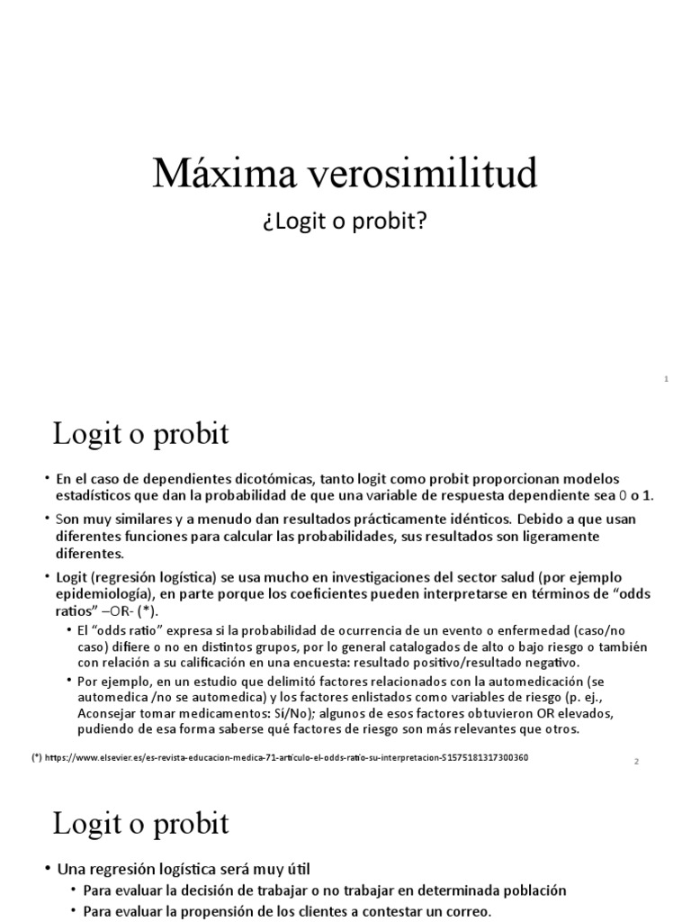 06 Logit | PDF | Regresión logística | Análisis de regresión