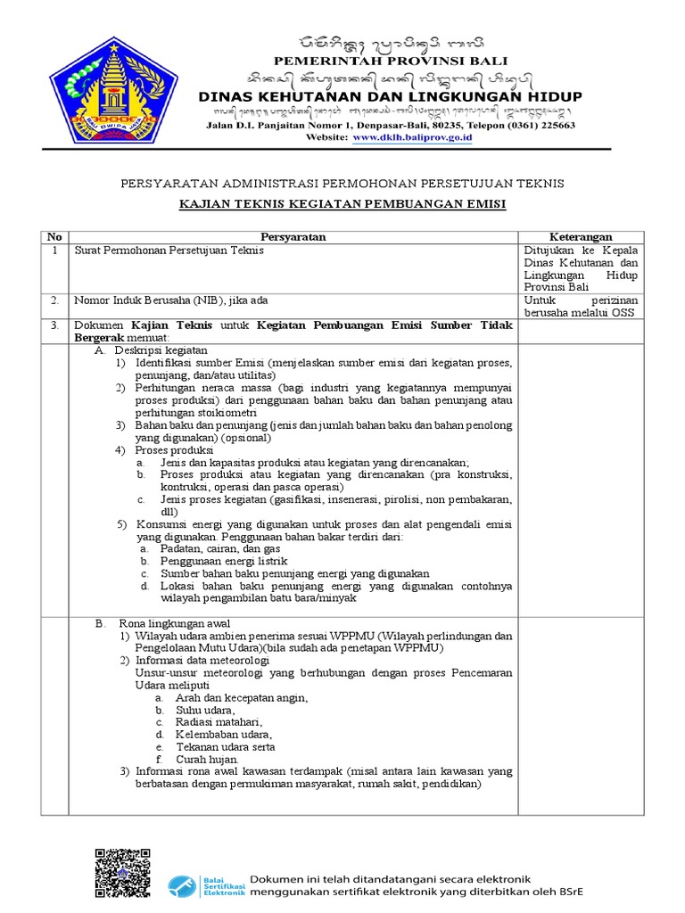 Kajian Teknis Kegiatan Pembuangan Emisi | PDF | Teknologi & Rekayasa