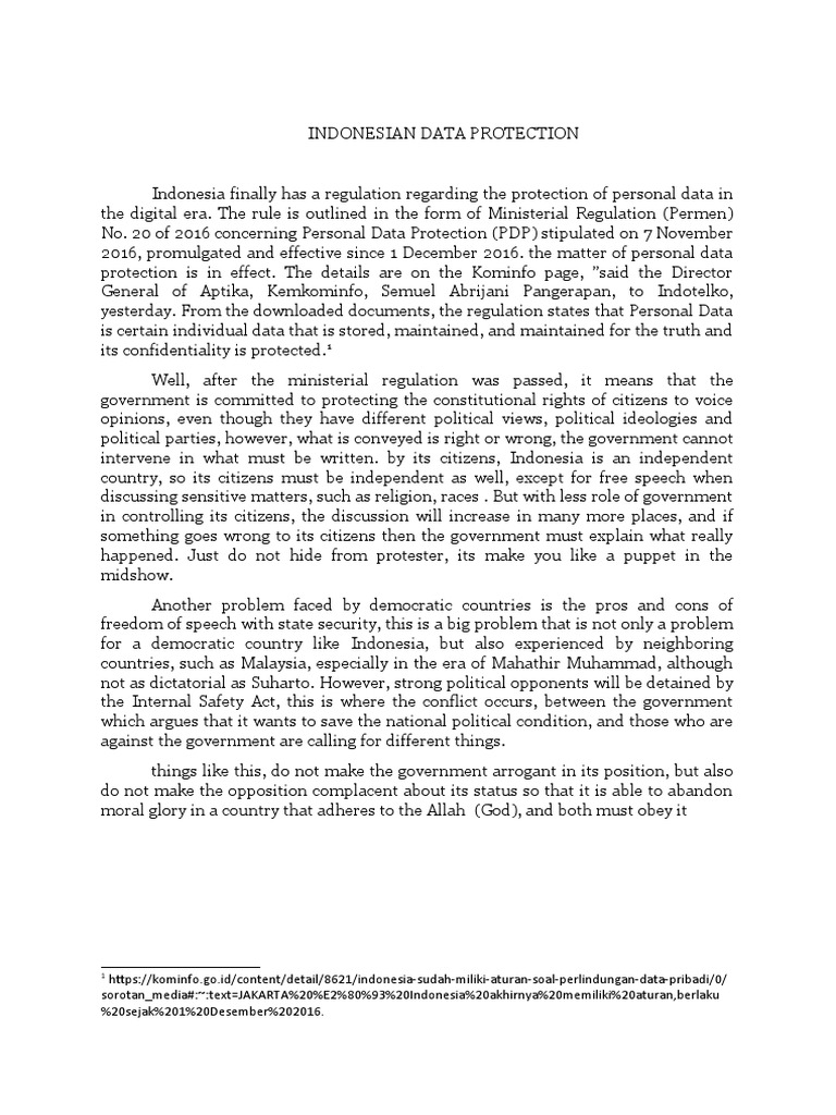 Indonesian Data Protection | PDF