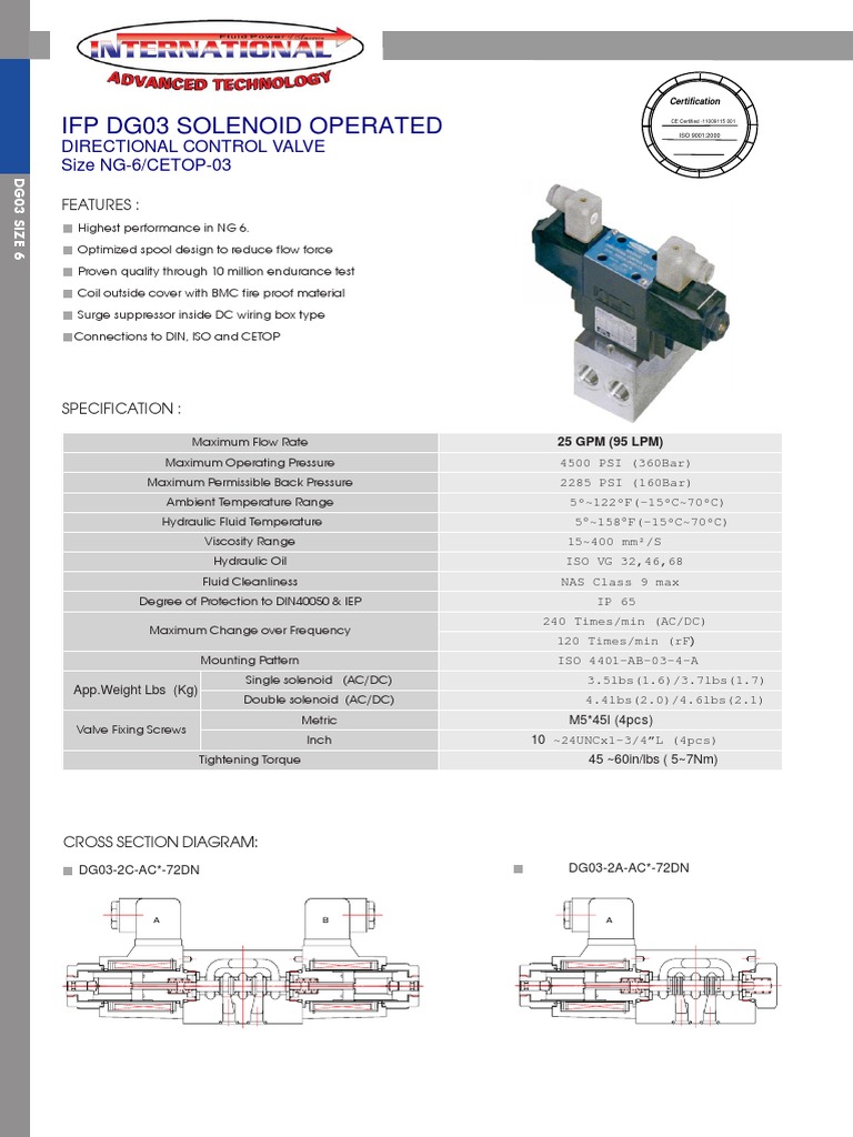 Electrovalvula Cetop 3 International | PDF | Rectifier | Insulator ...