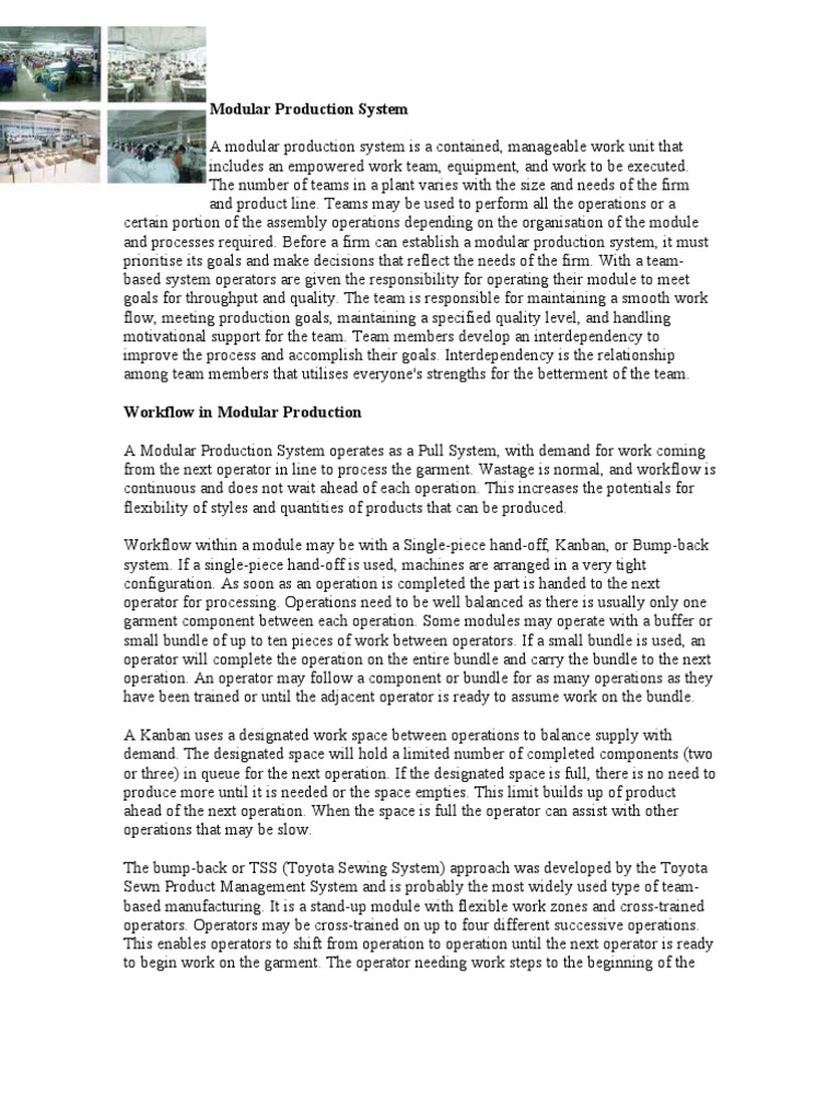 Modular Production System | PDF | Operations Management | Modularity