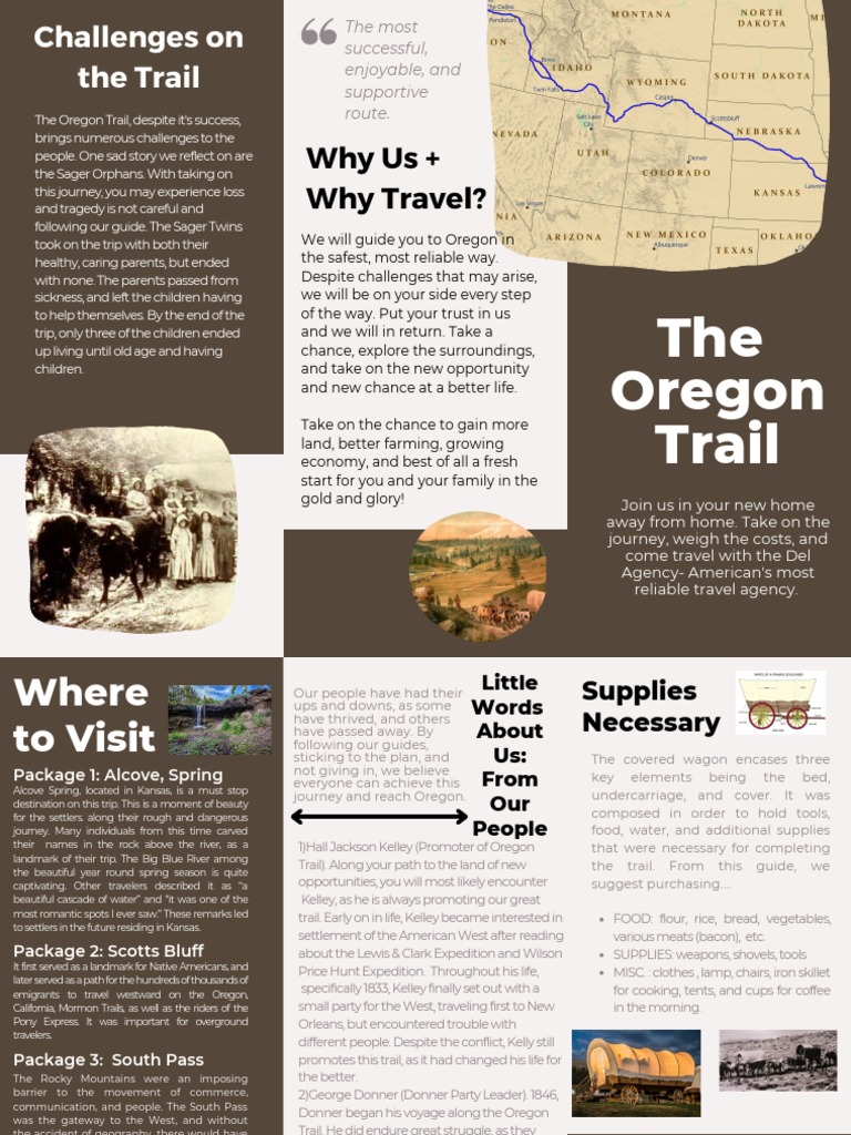Grey and Brown Modern Travel Agent Trifold Brochure | PDF | Oregon ...