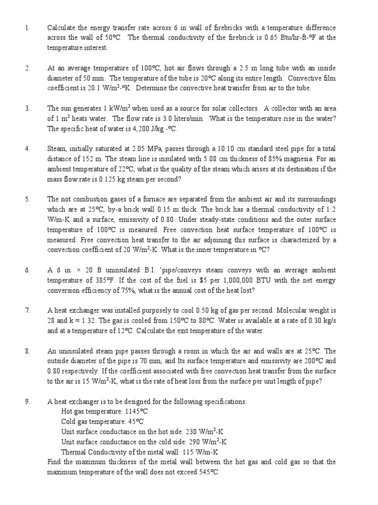 Heat Transfer Problems | PDF | Heat Transfer | Thermal Insulation