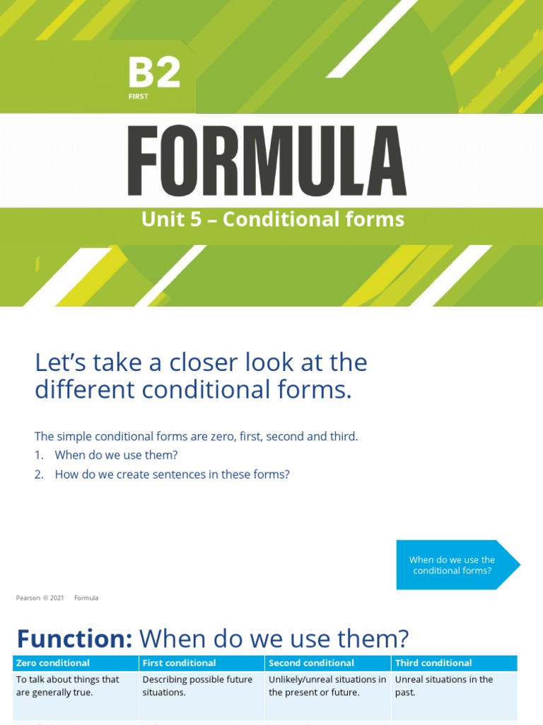 Formula Grammar PPT B2 U5 | PDF | Verb | Linguistics
