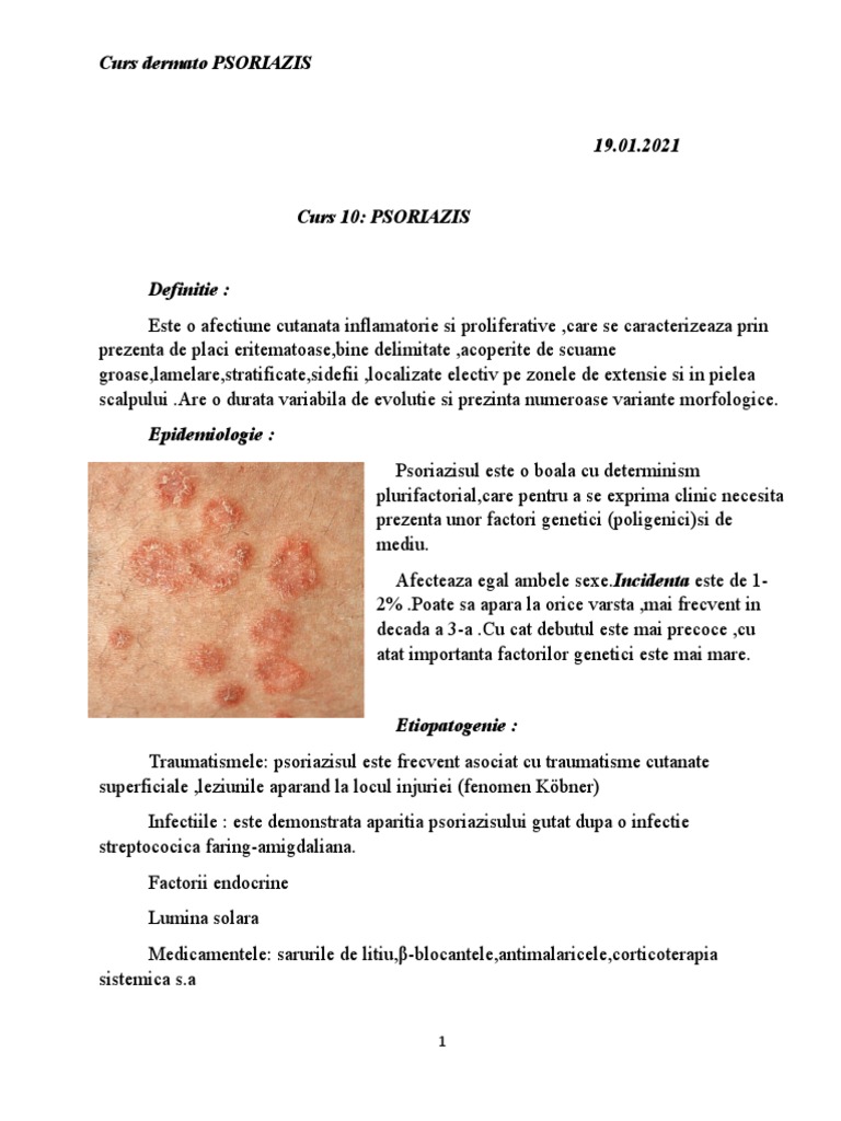 Curs 10 Psoriazis | PDF