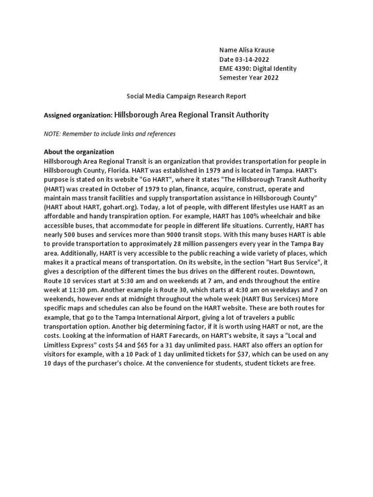 Eme4390 Social Media Campaign Research Report Assignment 1 | PDF | Social Media | Popular ...