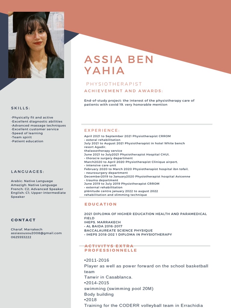 Assia CV Eng | PDF | Physical Therapy | Medicine