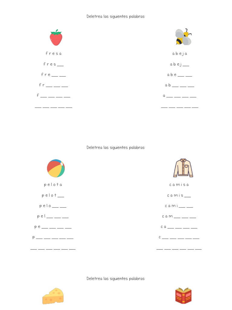 Fichas Deletreo Palabras | PDF