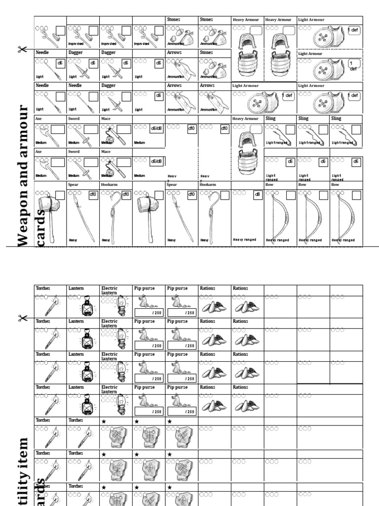 Mausritter Item and Condition Cards | PDF