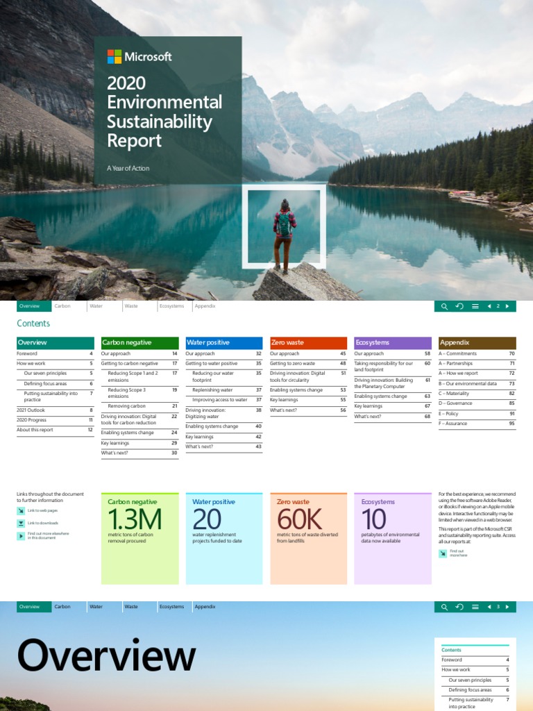 Microsoft 2020 Environmental Sustainability Report | PDF ...