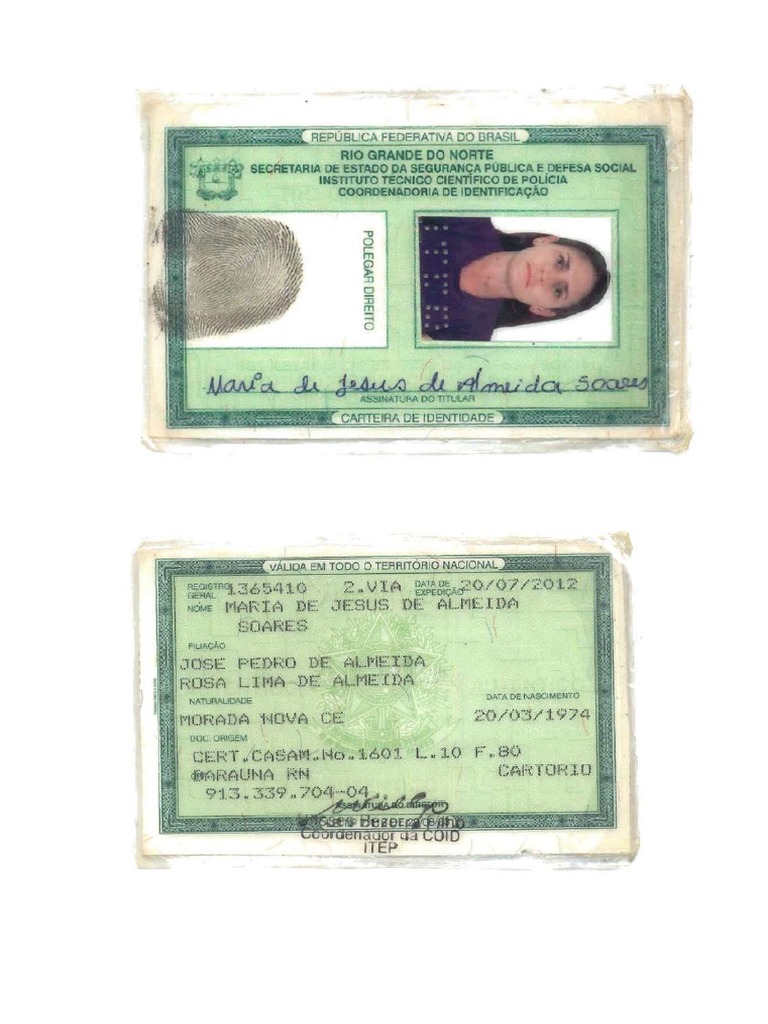 RG de Maria de Jesus | PDF