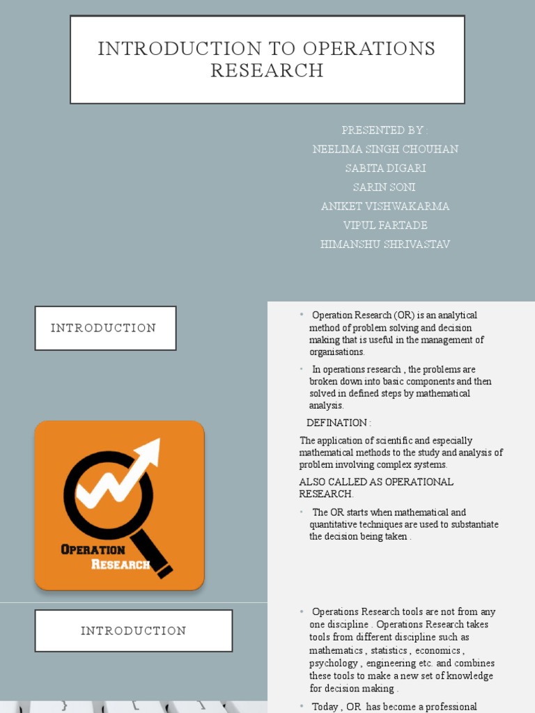 Introduction To Operation Research | PDF | Operations Research ...