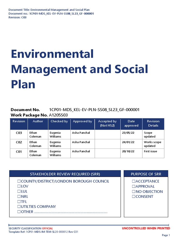 1CP01-MDS - KEL-EV-PLN-SS08 - SL23 - GF-000001 - C03 - Environmental ...