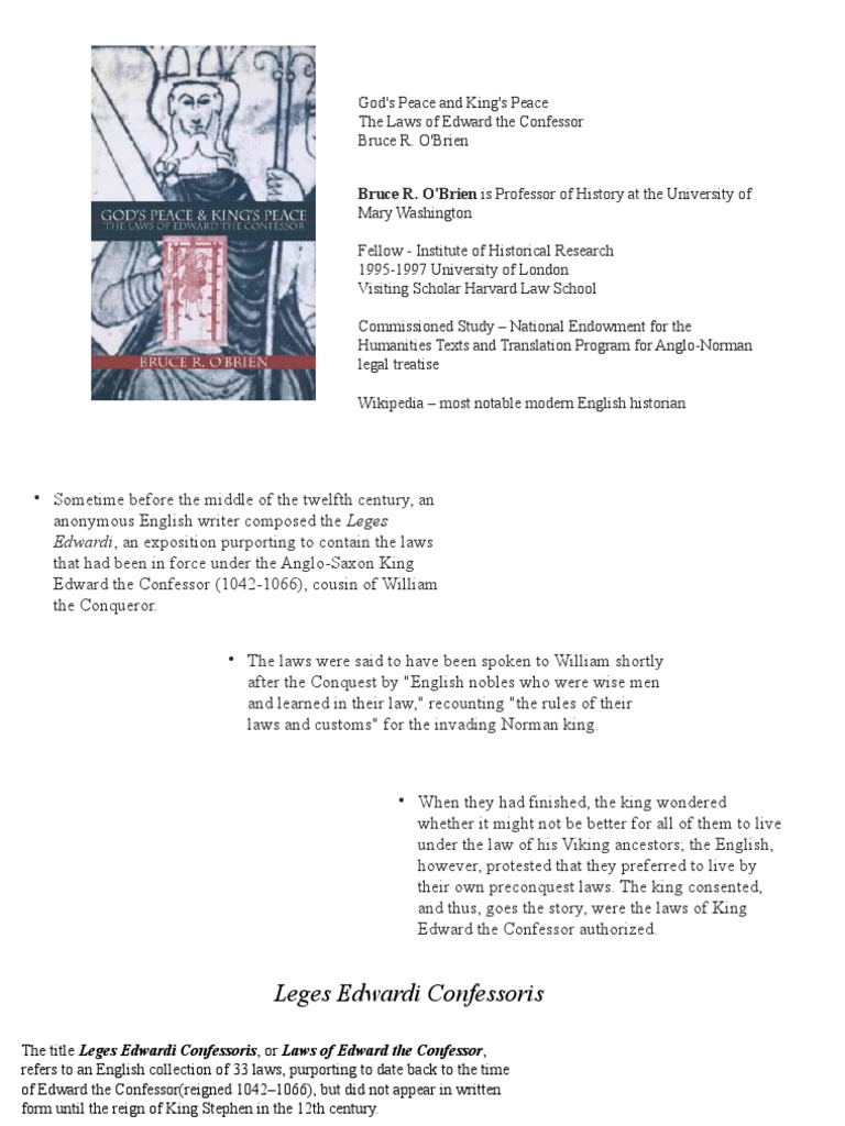 Laws of Edward The Confessor | PDF | Middle Ages